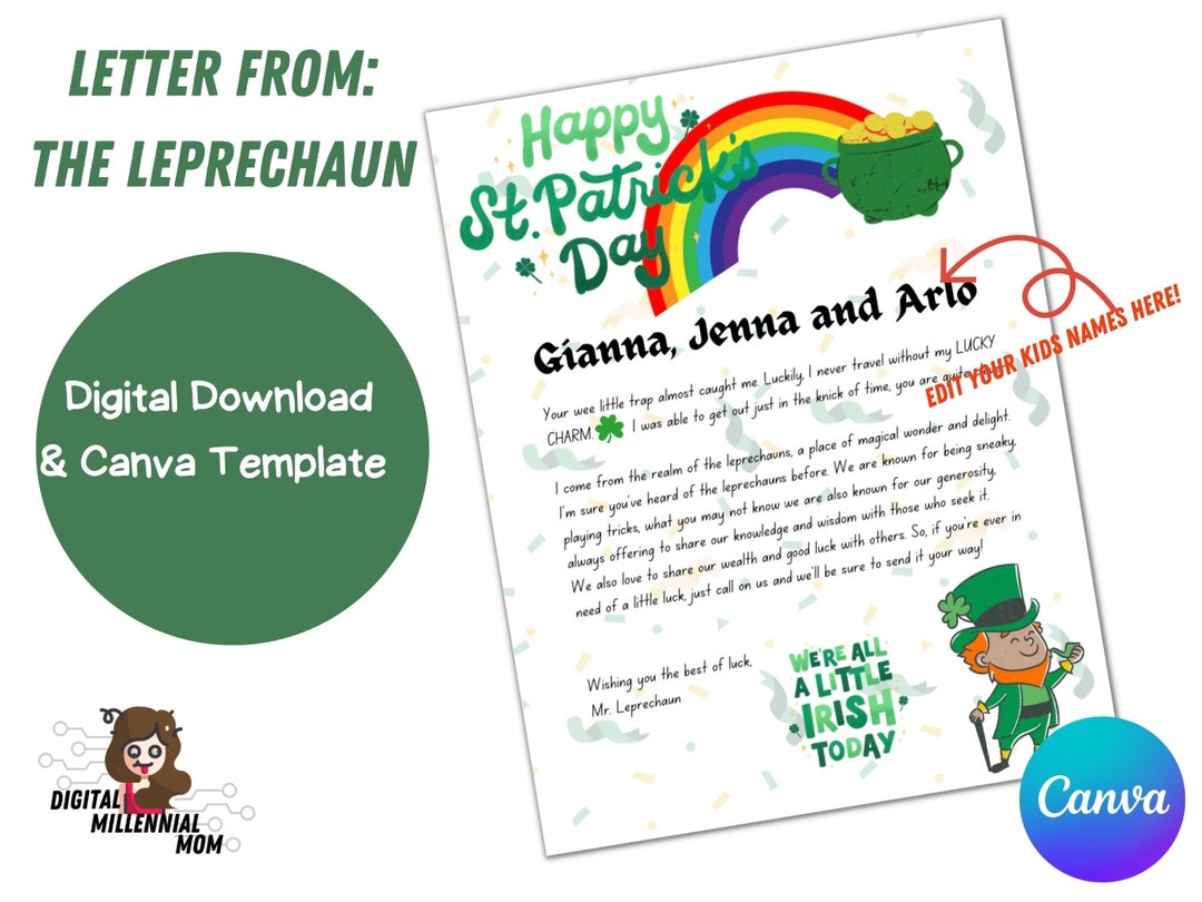 Letter From Leprechaun | Letter | St. Patrick's Day | Lucky | Irish ...