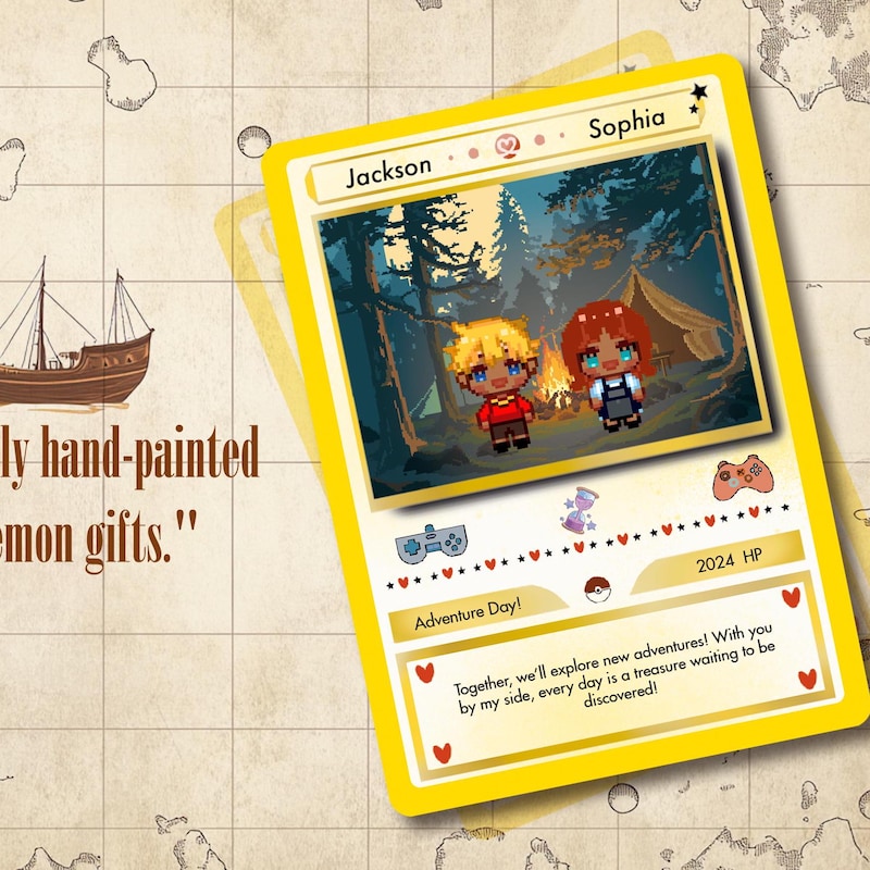 Personalized Pokemoncard Couple - Etsy