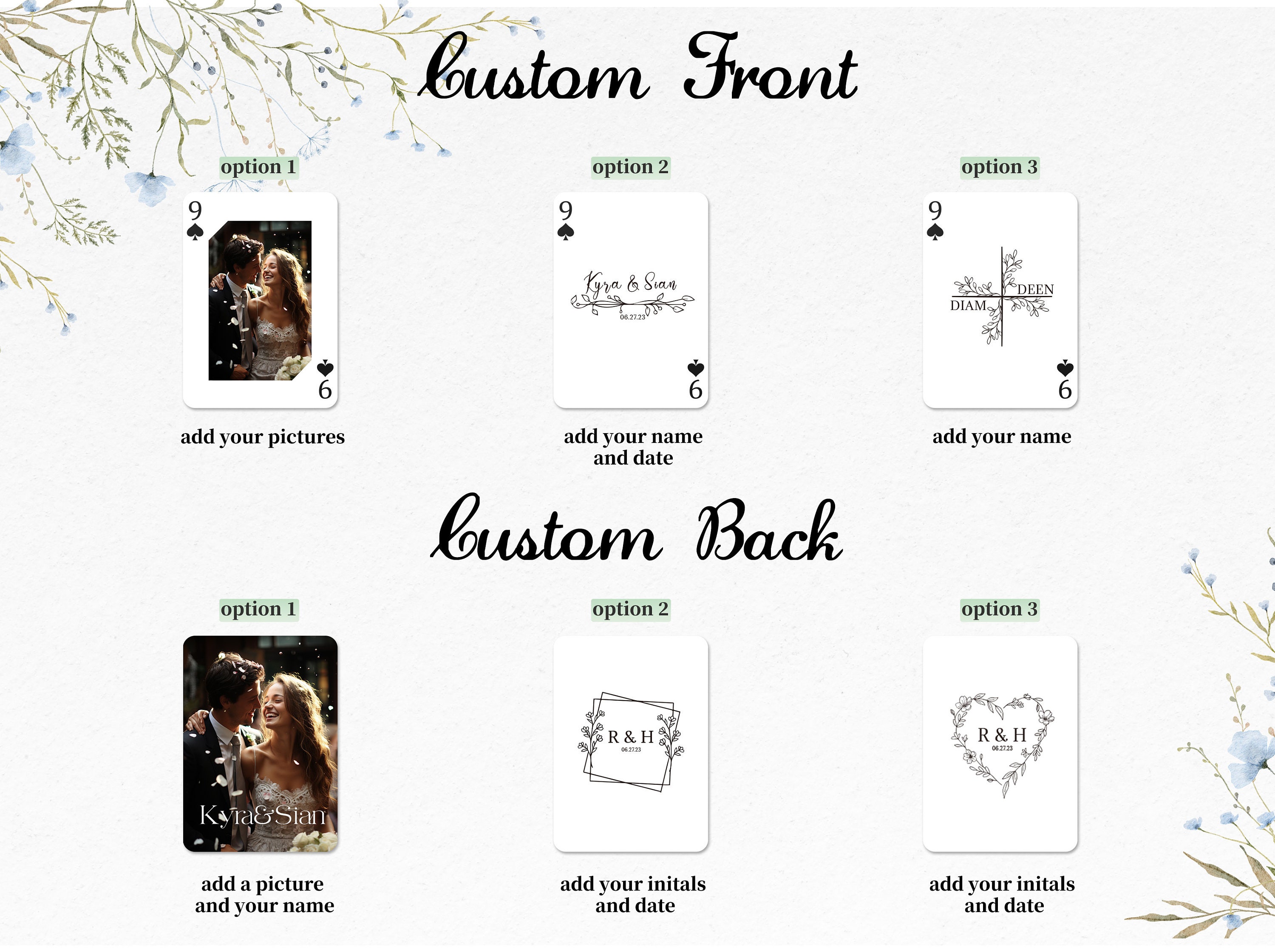Custom Wedding Photo Playing Cards, Personalized Playing Cards for ...