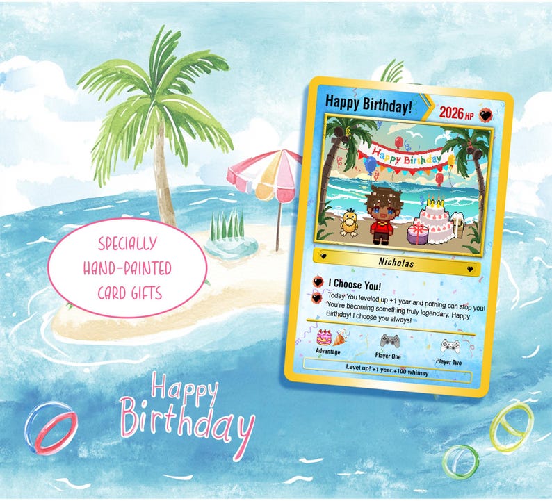 Custom Pokemon Birthday Cards, Hand Drawn Birthday-themed Cards ...