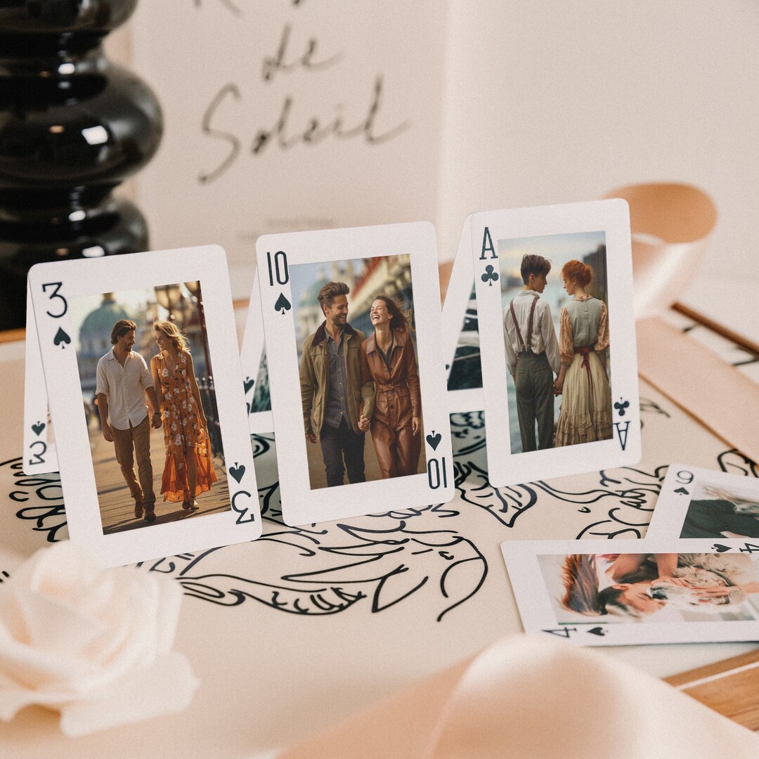 Custom Photo Playing Cards for Anniversary, Bespoke Wedding Cards ...