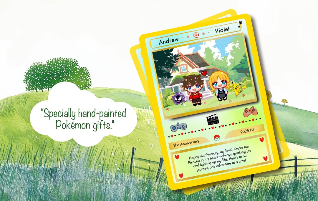 Custom Pokemon Anniversary Cards, Hand Drawn Pokemon-themed Cards ...