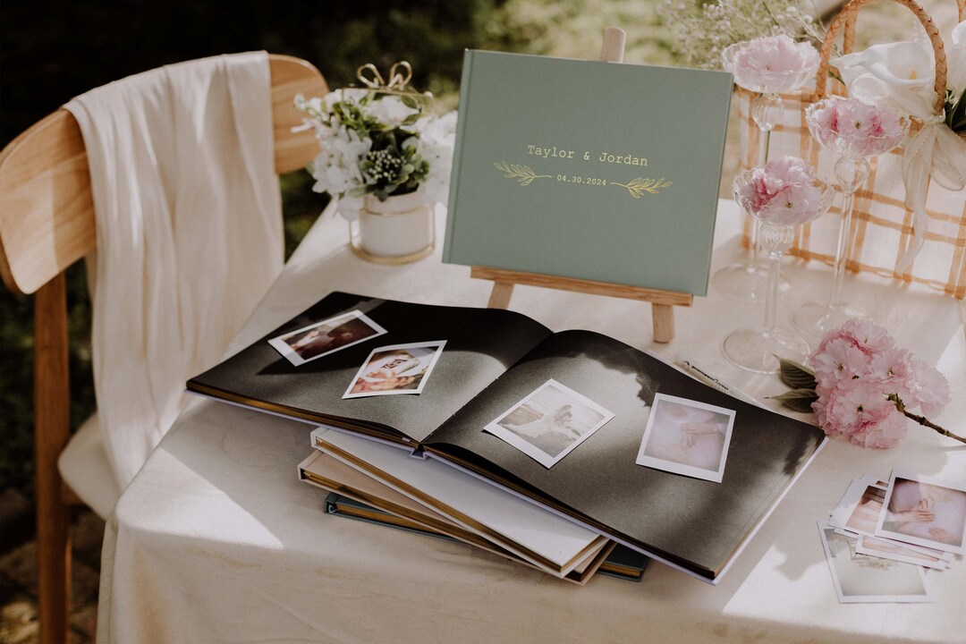 Personalized Wedding Guest Book, Gold Foil Guest Book, Wedding Signing ...