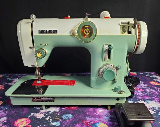 New Home 671 Sewing Machine Lightweight All Metal Retro Zigzag Serviced ...