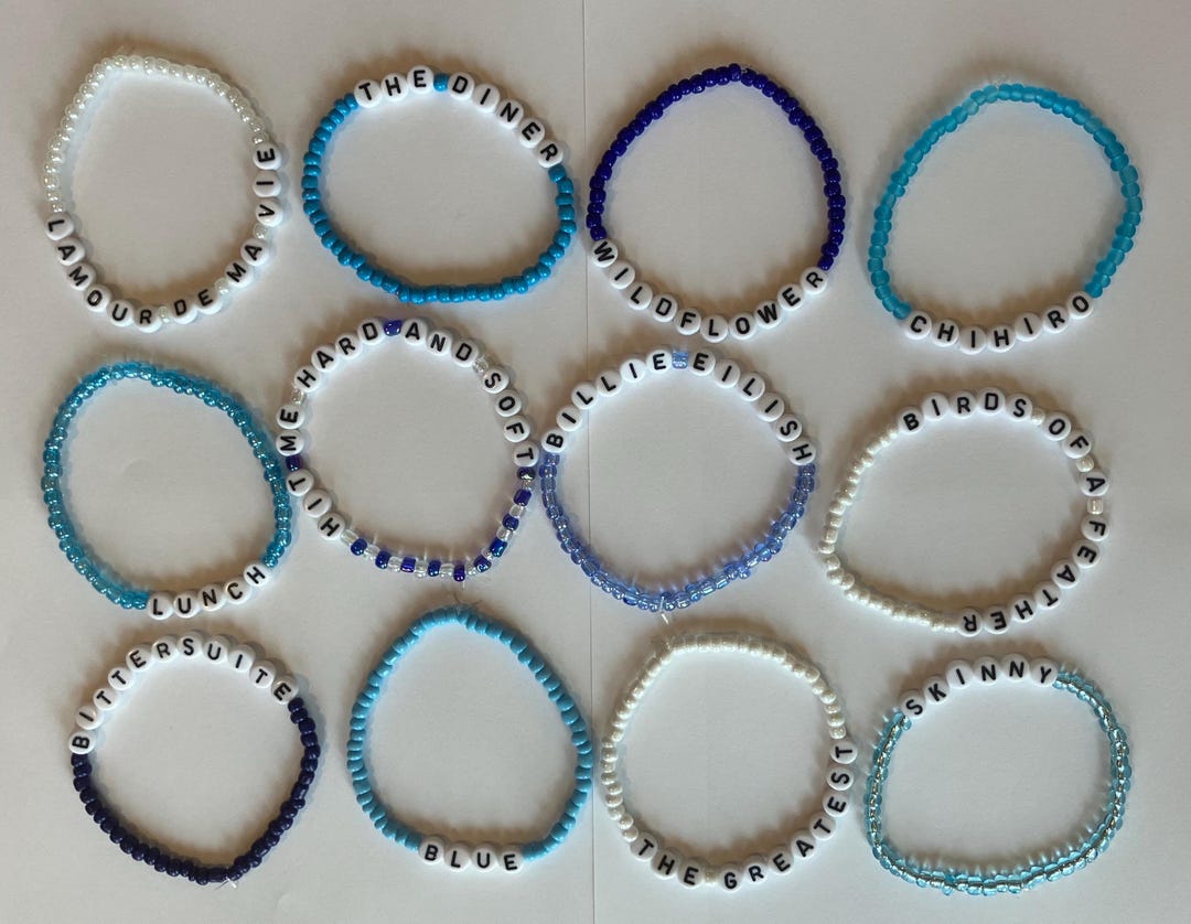 Hit Me Hard and Soft Inspired Bracelets! Full Billie Album Set! All 10 ...