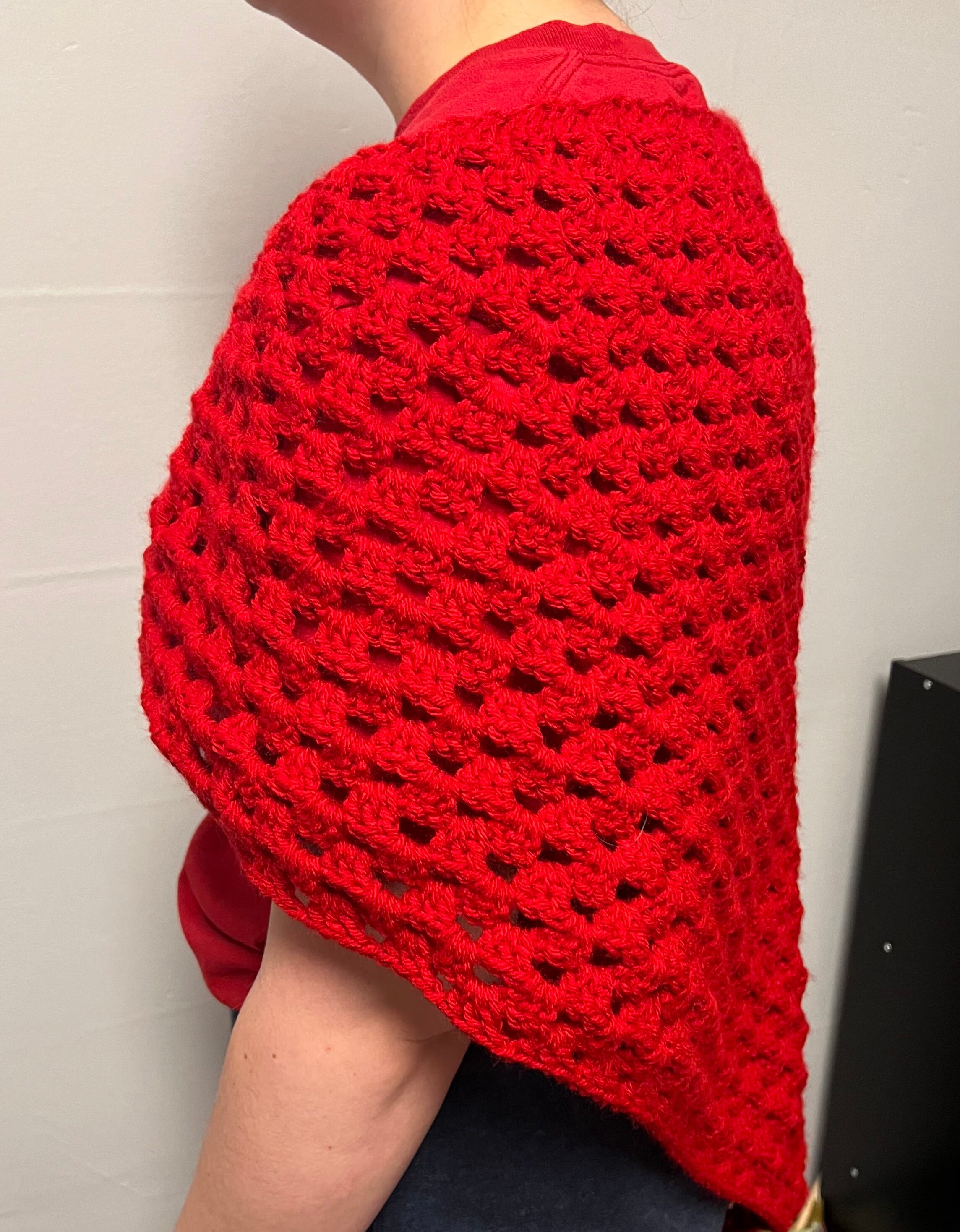 RED CROCHET SHAWL - Etsy