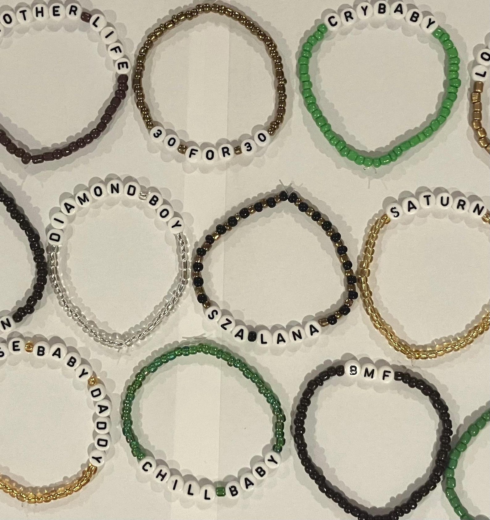 SZA Inspired Bracelets! SOS Tour Bracelets!! Kill Bill, Nobody Gets Me ...