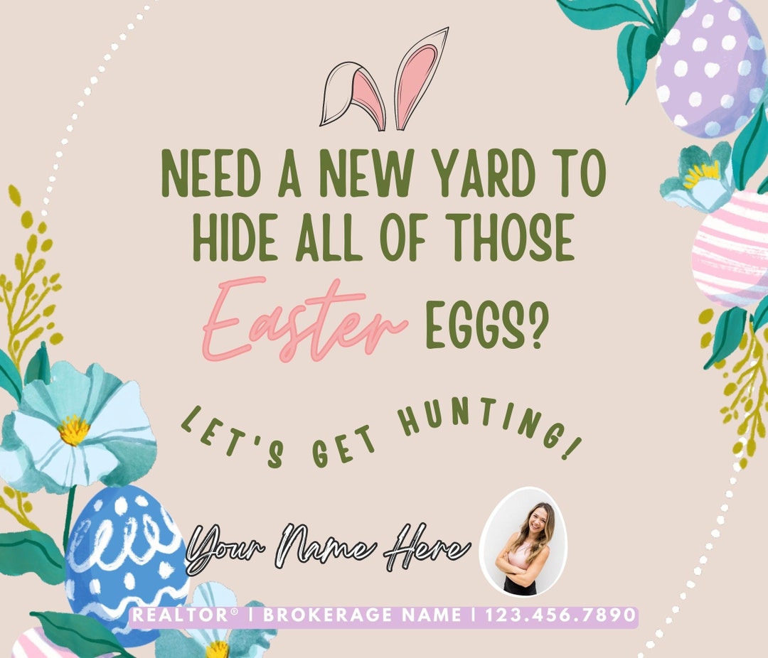 Realtor Easter Pop by Tag - Editable Template - Spring Marketing Mailer ...