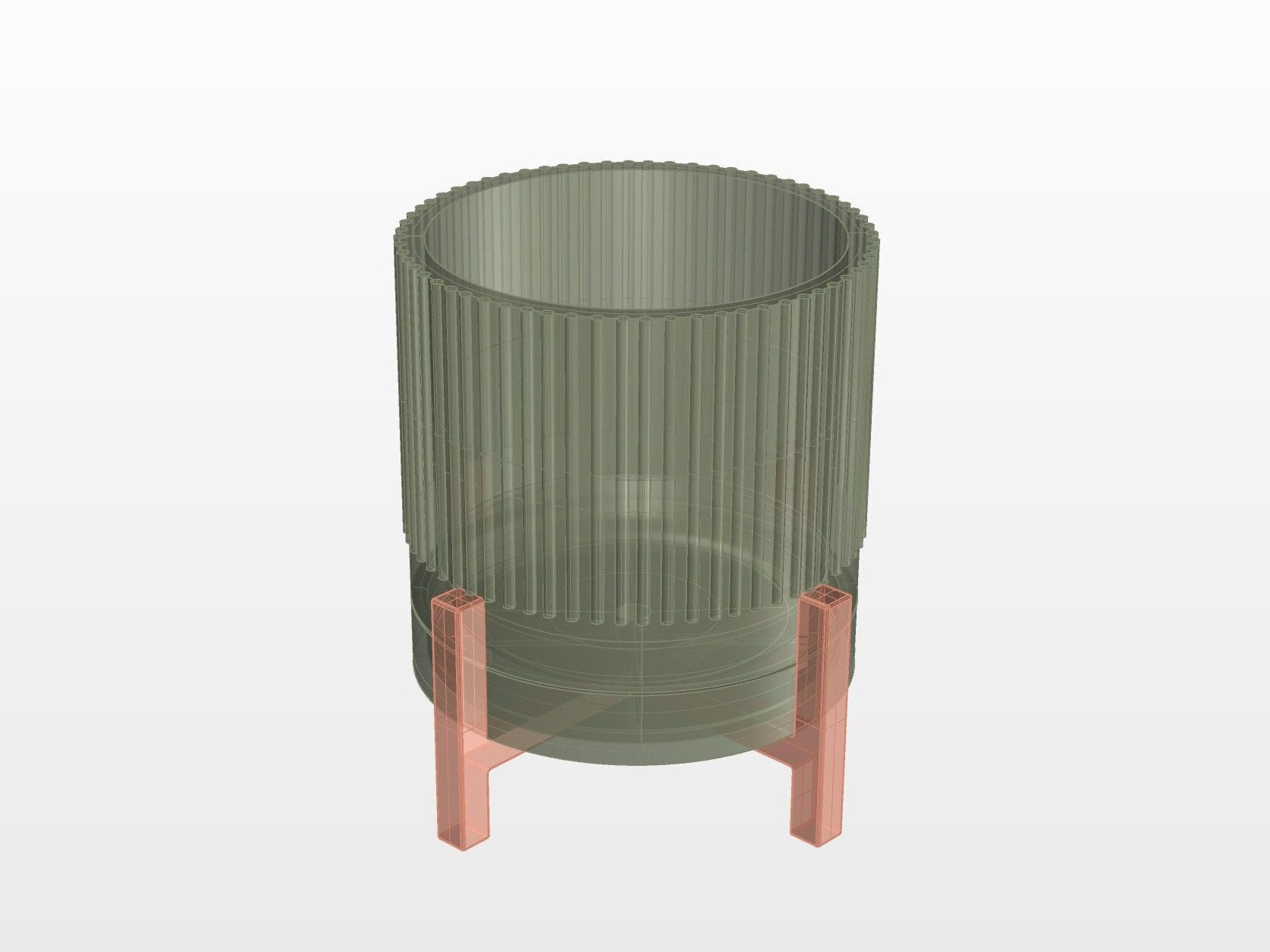 6 Ribbed Planter With Legs 3D Print File - Etsy