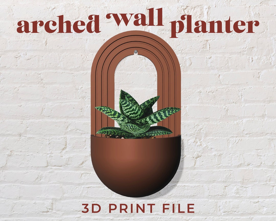 8" Arched Wall Planter 3D Print File - Etsy