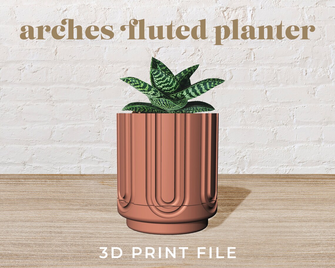 6.75 Arches Fluted Planter 3D Print File - Etsy