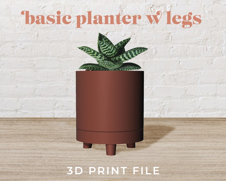 6 Planter With Legs 3D Print File - Etsy