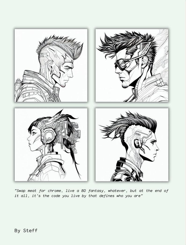 Neon Nightscape: A Cyberpunk Coloring Saga | Adult Dystopian Cyberpunk ...