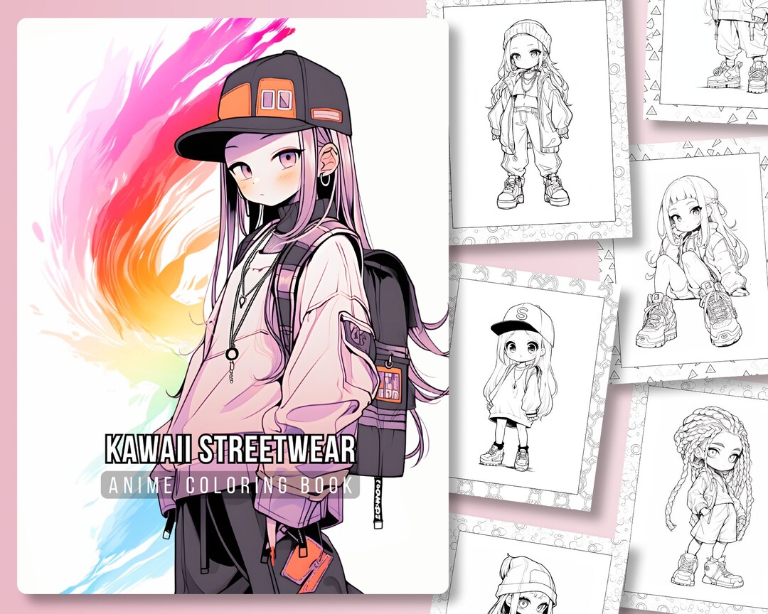 Kawaii Streetwear Anime Coloring Book: Chibi Girls Japanese Manga ...