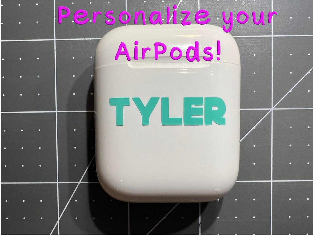 Custom Vinyl Decal for Airpods, Available in Over 50 Fonts and Colors ...