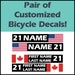 Custom Vinyl Name Sticker Decals for Bikes - Customize Number, Text ...