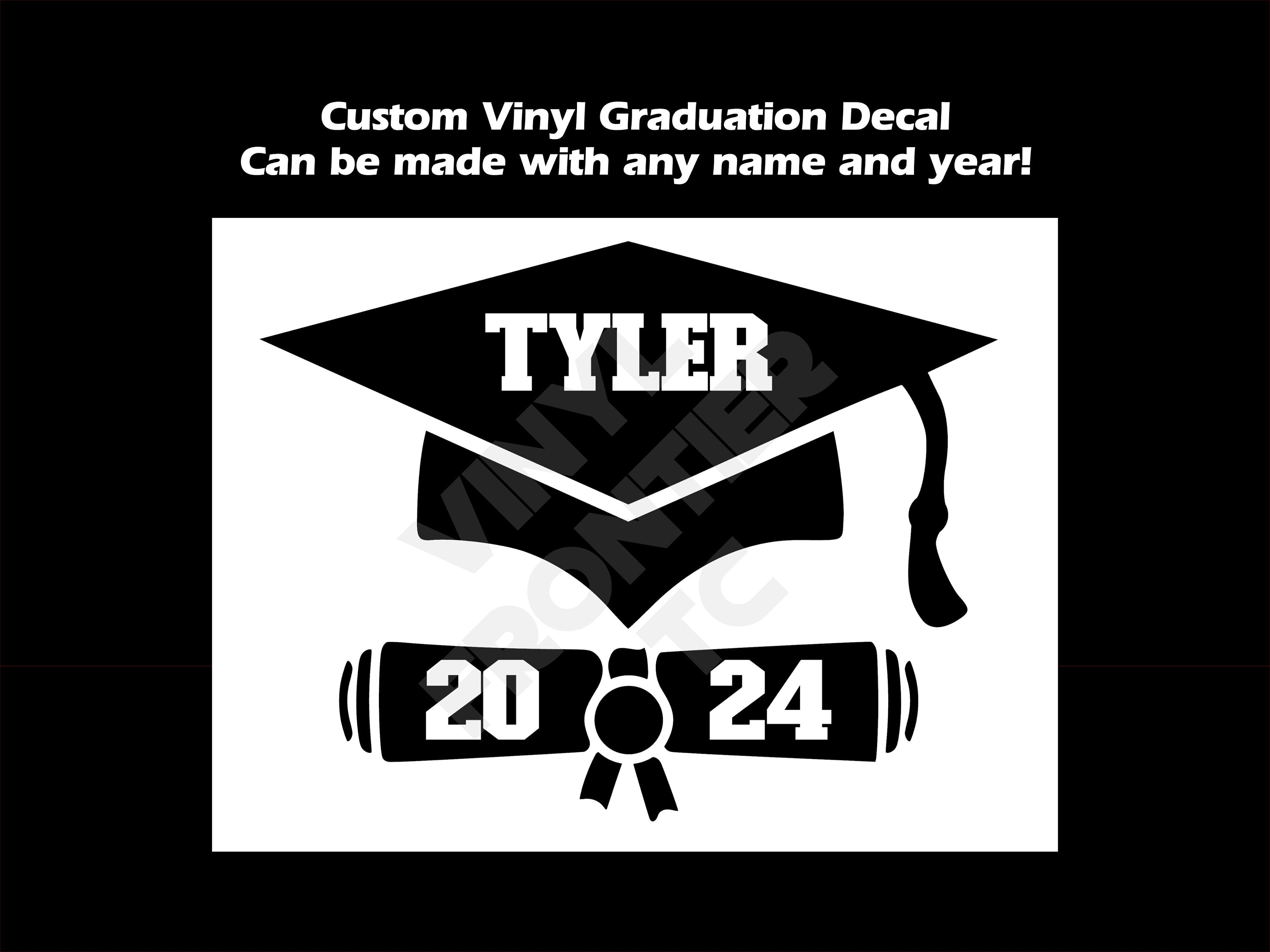 Custom Graduation Vinyl Decal - Personalize With Any Name and Any Year ...