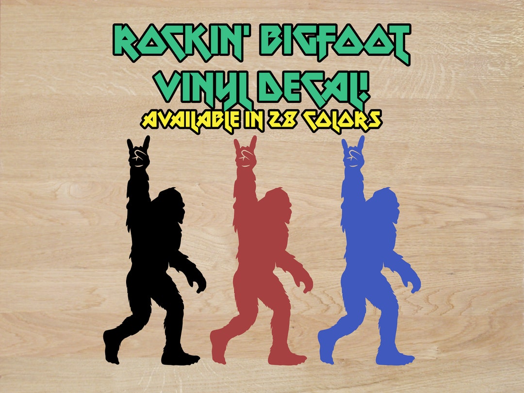ROCKIN' BIGFOOT Vinyl Decal | Funny Car Decal | Sasquatch Decal - Etsy