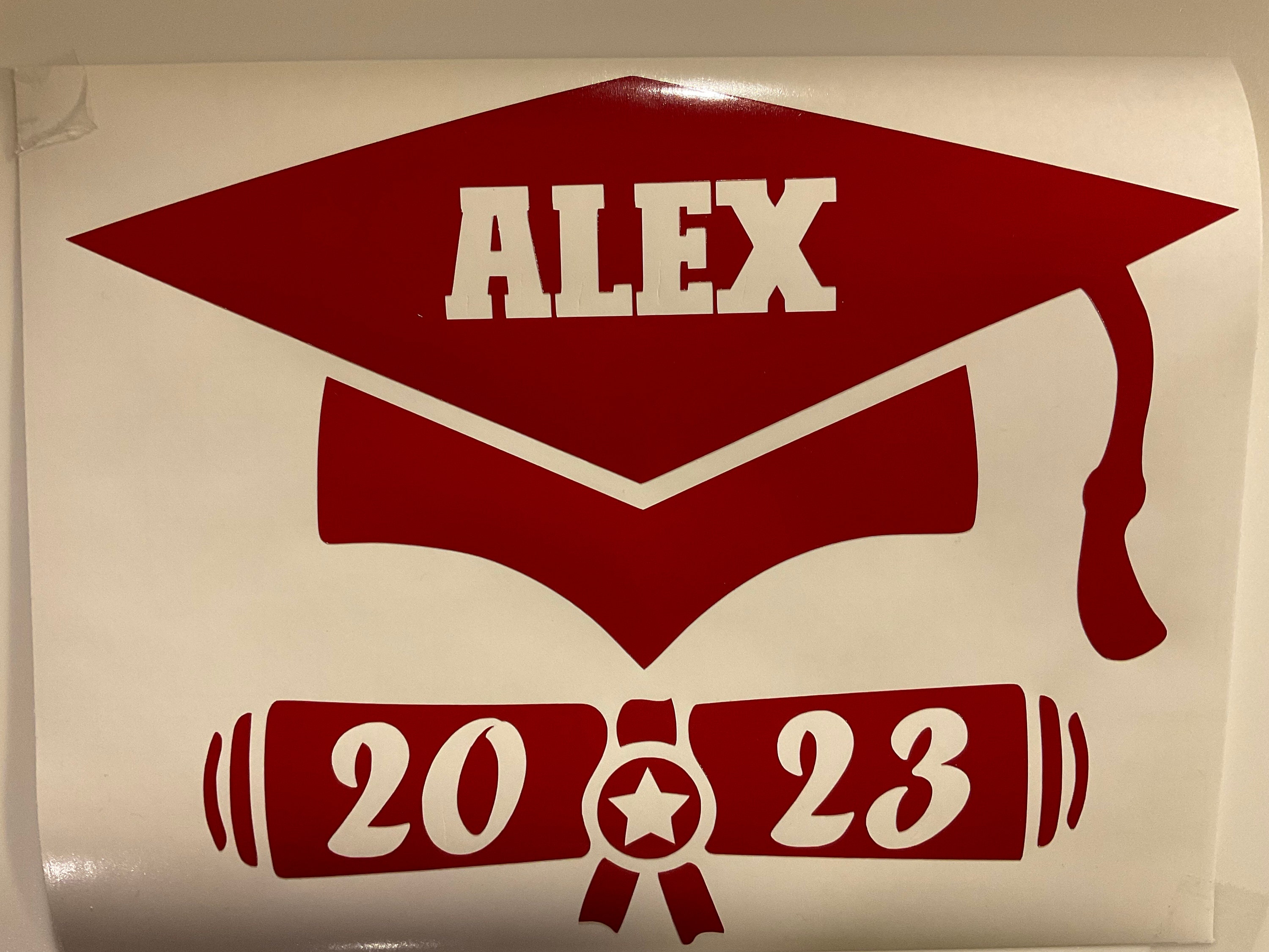 Custom Graduation Vinyl Decal - Personalize With Any Name and Any Year ...
