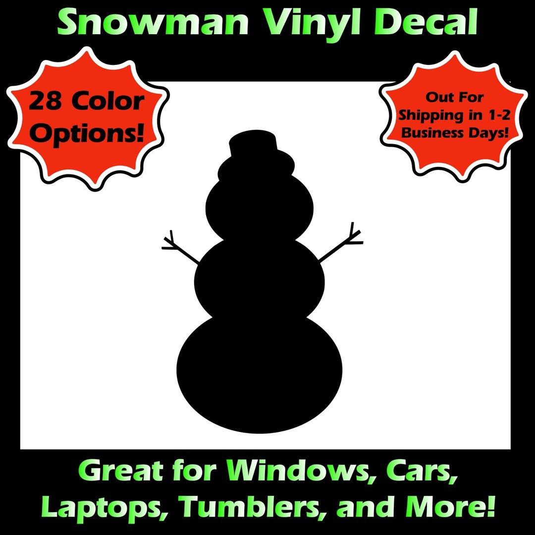 SNOWMAN Vinyl Decal! 28 Color Options, High-quality Vinyl! - Etsy