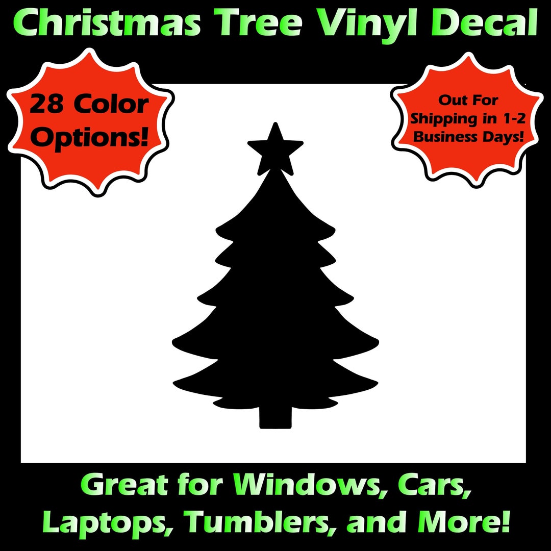 CHRISTMAS TREE Vinyl Decal! 28 Color Options, High-quality Vinyl! - Etsy
