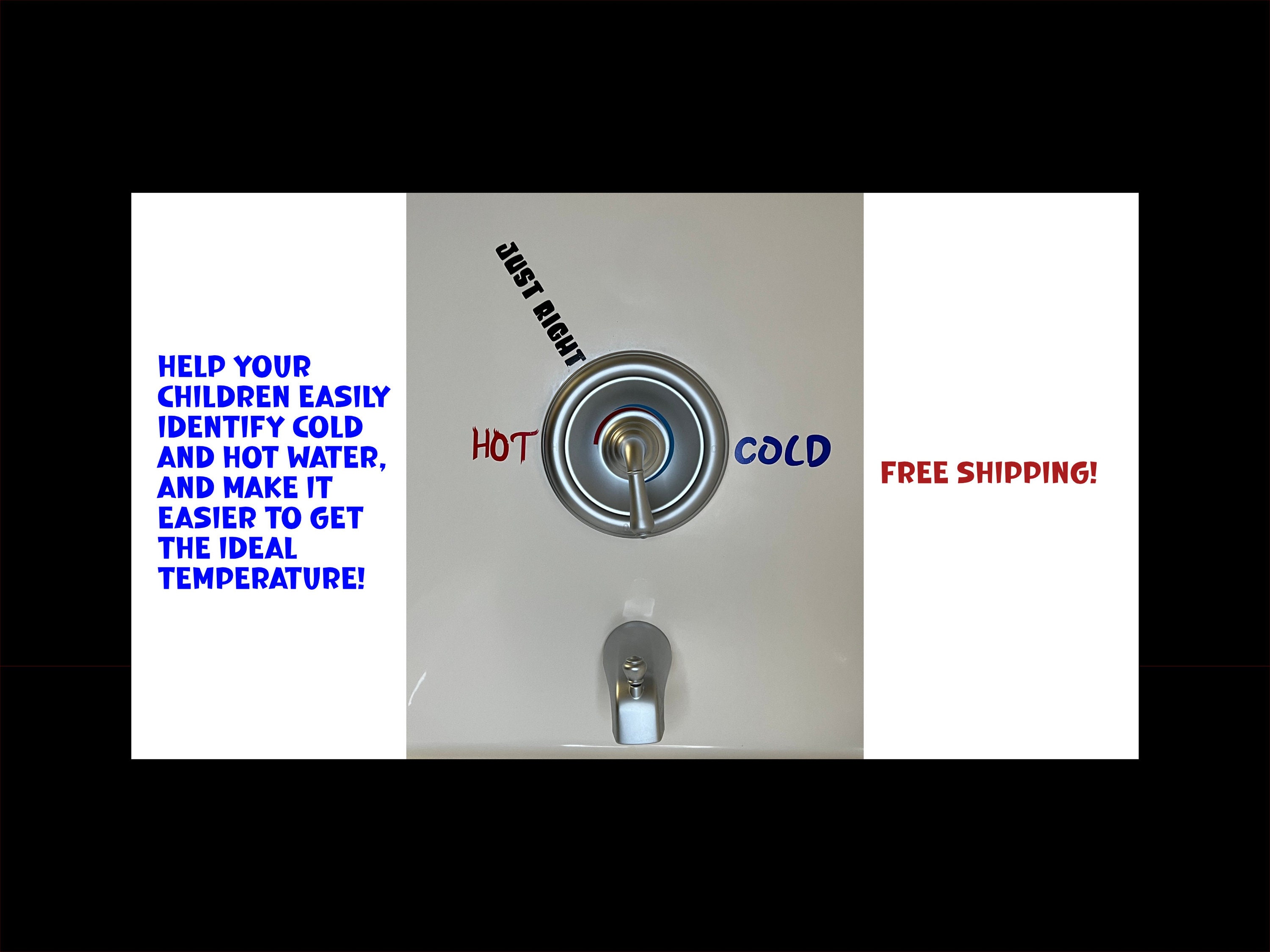 HOT, COLD, and 'just Right' Vinyl Adhesive Decals for Bath or Shower ...