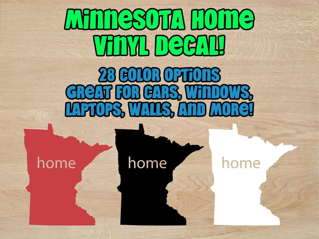 Minnesota "home" Vinyl Decal - 28 Color Options - Etsy