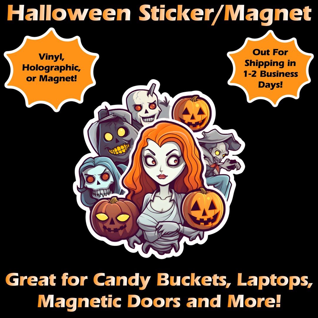RED HAIR ZOMBIE Sticker or Magnet - Perfect for Halloween! - Etsy