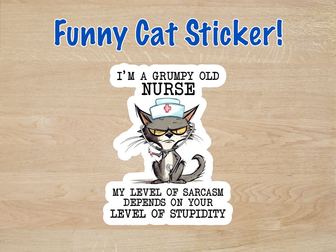 FUNNY CAT STICKER - 