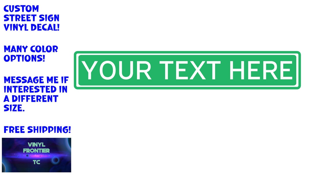 Mini Street Sign 10” Custom Adhesive Vinyl Decal, Available in Many ...