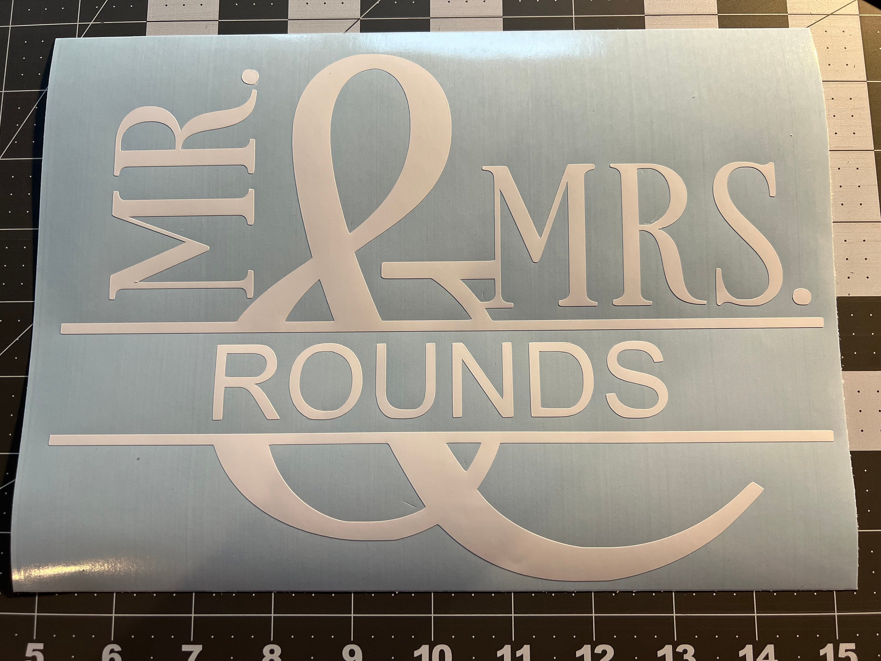MR & MRS Personalized Adhesive Vinyl Decal, Available in Many Colors ...