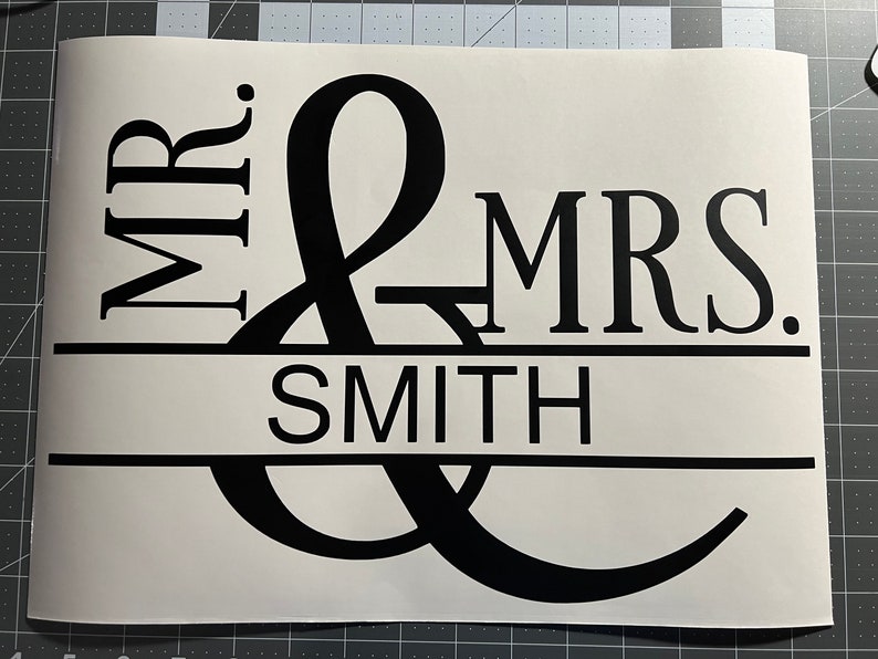 MR & MRS Personalized Adhesive Vinyl Decal, Available in Many Colors ...