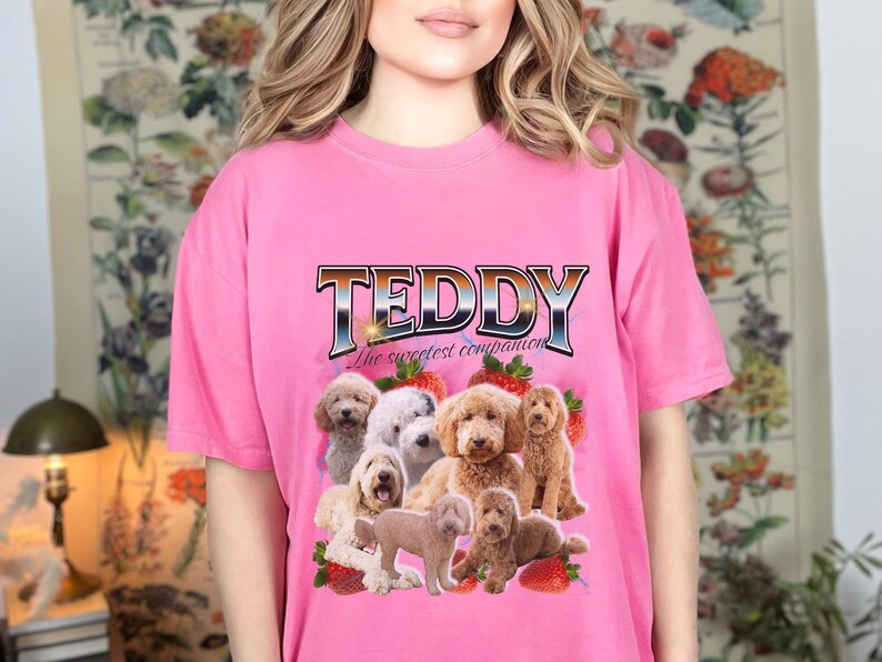 Custom White Goldendoodle Lover Bootleg Rap Shirt,dog Lover Strawberry ...