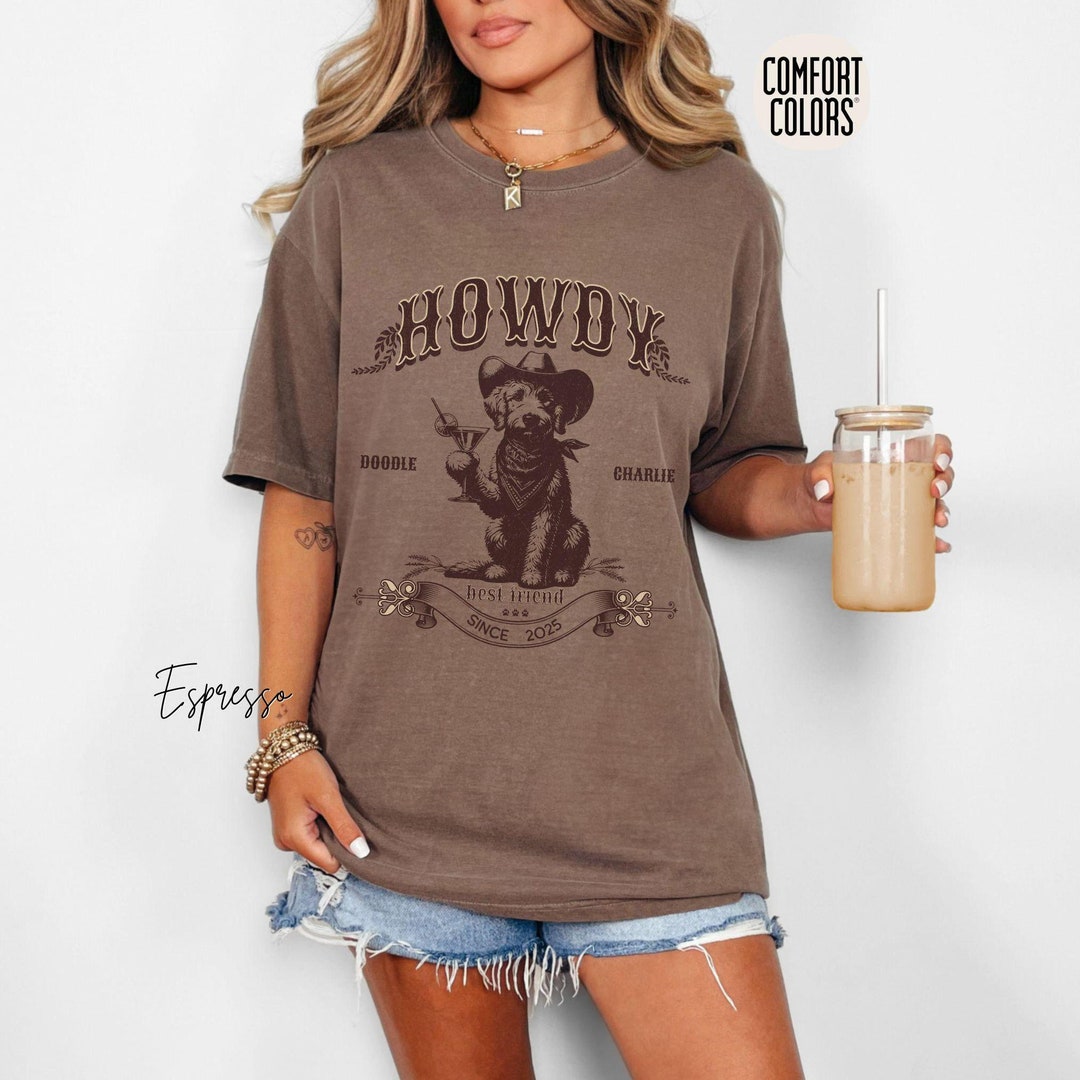 Howdy Goldendoodle Mom Shirt, Comfort Colors® Wiener Martini Dog Owner ...