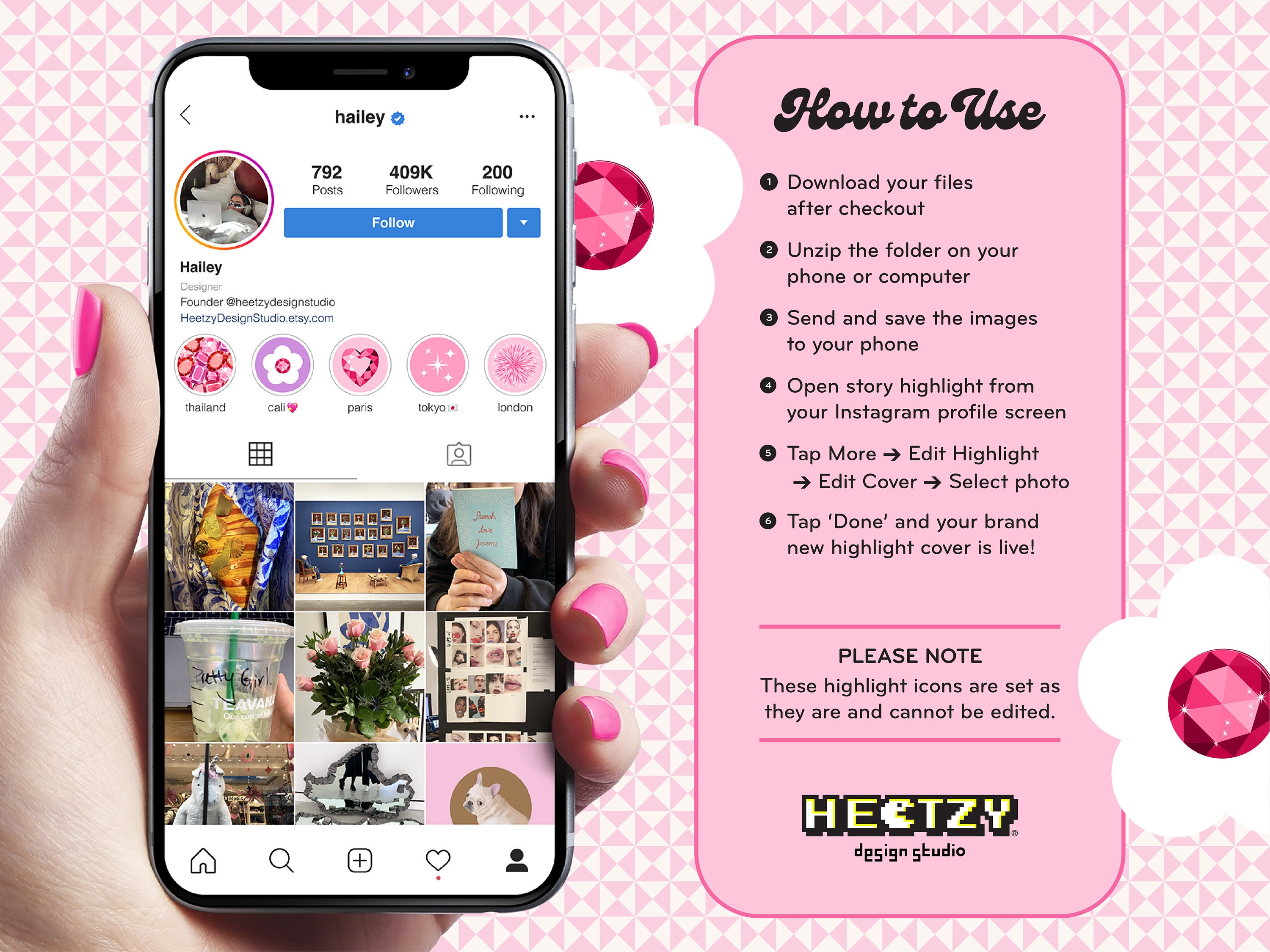 25 Preppy Pink Retro Instagram Highlight Covers for Instagram Story ...