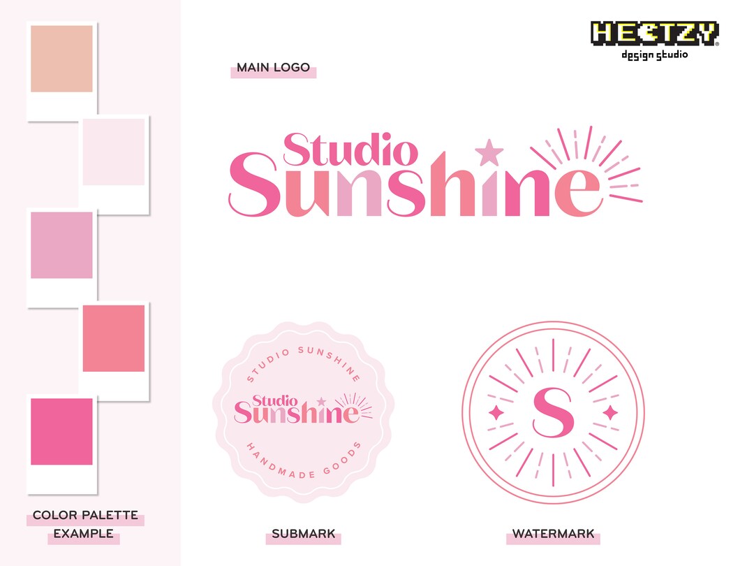 Pink Peach Sparkle Logo Design - Colorful Logo - Small Business Logo ...