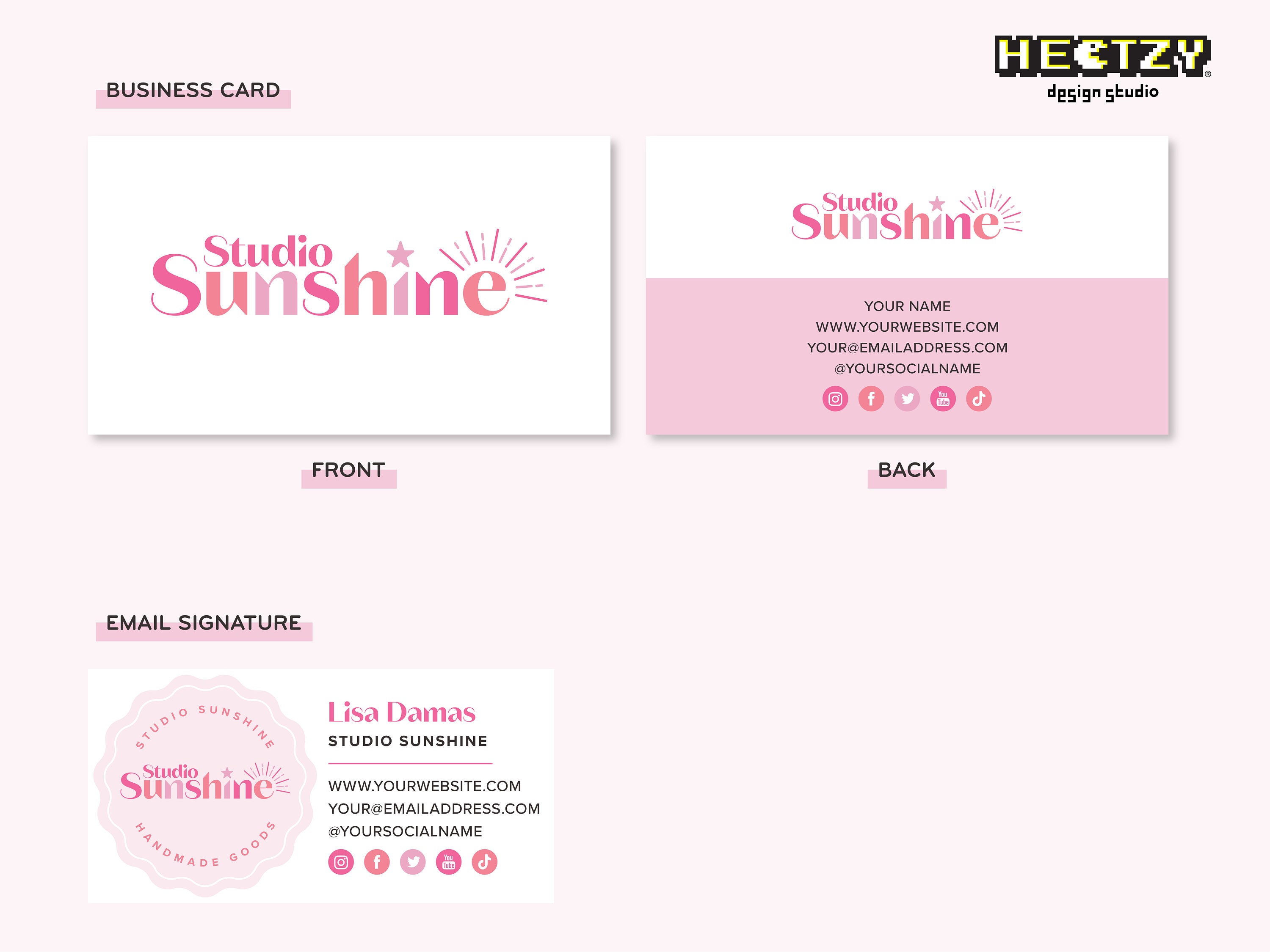 Pink Peach Sparkle Logo Design Colorful Logo Small Business Logo Bright ...