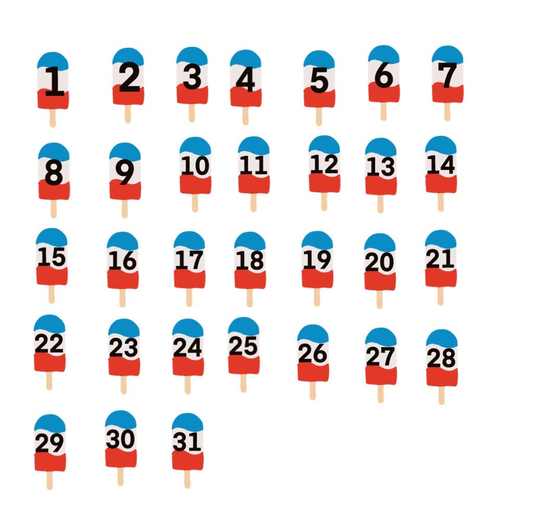 Red White & Blue Popsicle Digital Date Dots for Goodnotes - Etsy