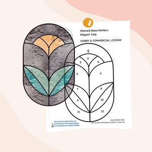 PATTERN Elegant Tulip Pattern Stained Glass Patterns, Printable ...