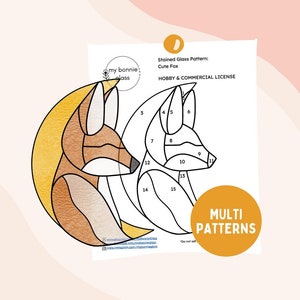 Cute Fox Stained Glass Pattern Pack - Etsy