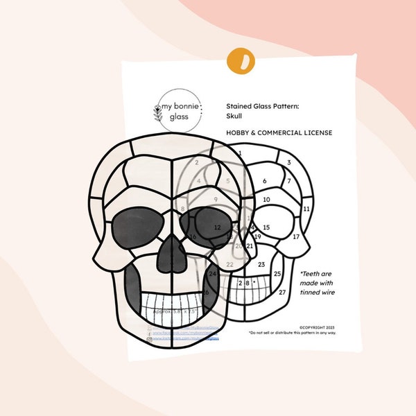 Stained Glass Pattern Skeleton - Etsy