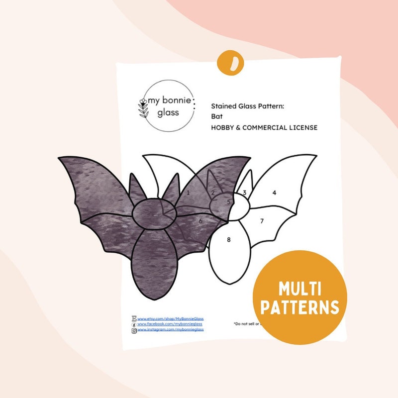 Bat Stained Glass Pattern - Etsy