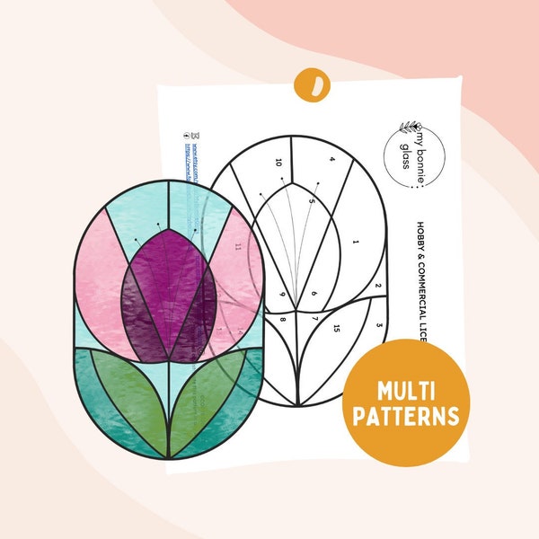 Lotus Flower Stained Glass Pattern - Etsy