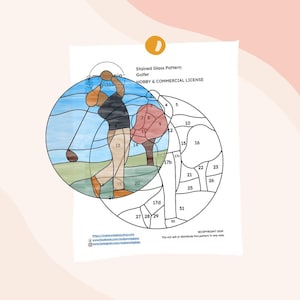 Golfer Stained Glass Pattern - Etsy