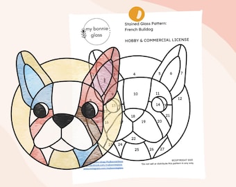 French Bulldog Stained Glass Pattern | Animal Design | Dog Suncatcher ...