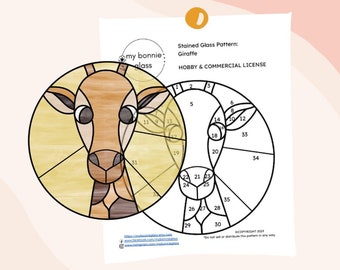 Original Giraffe Suncatcher Stained Glass PDF PATTERN - Etsy