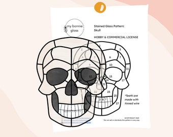 Pirate Skull Stained Glass Pattern.© David Kennedy Designs. - Etsy