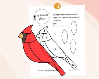 Cardinal Stained Glass Pattern - Etsy