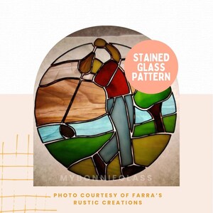 Golfer Stained Glass Pattern - Etsy