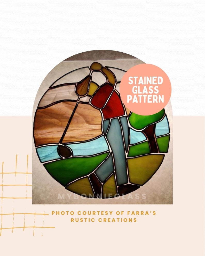Golfer Stained Glass Pattern - Etsy